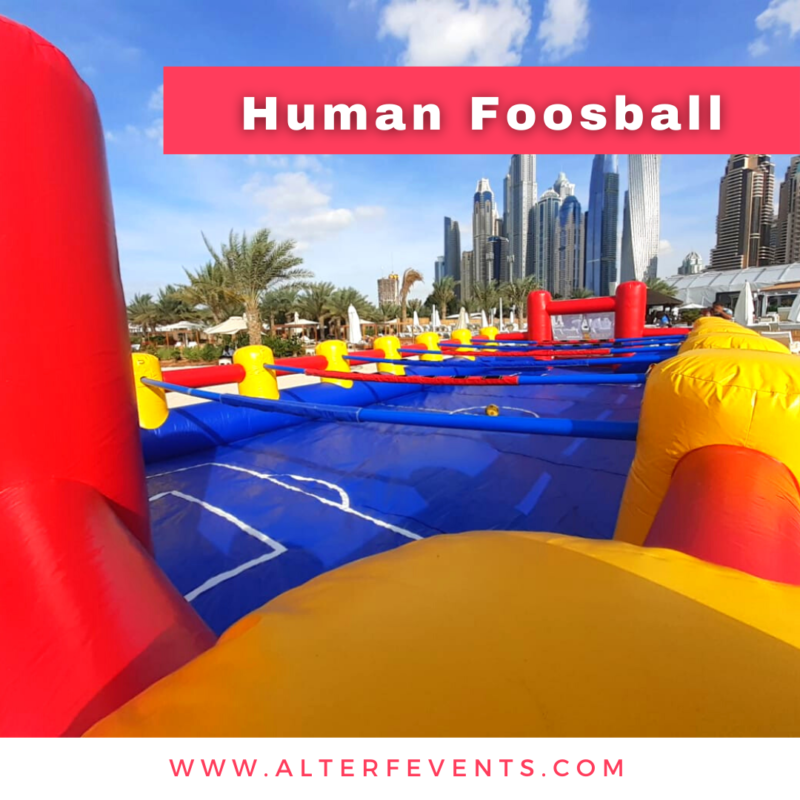 Human Foosball Rental Dubai - Inflatable Giant Life Size Foosball Court