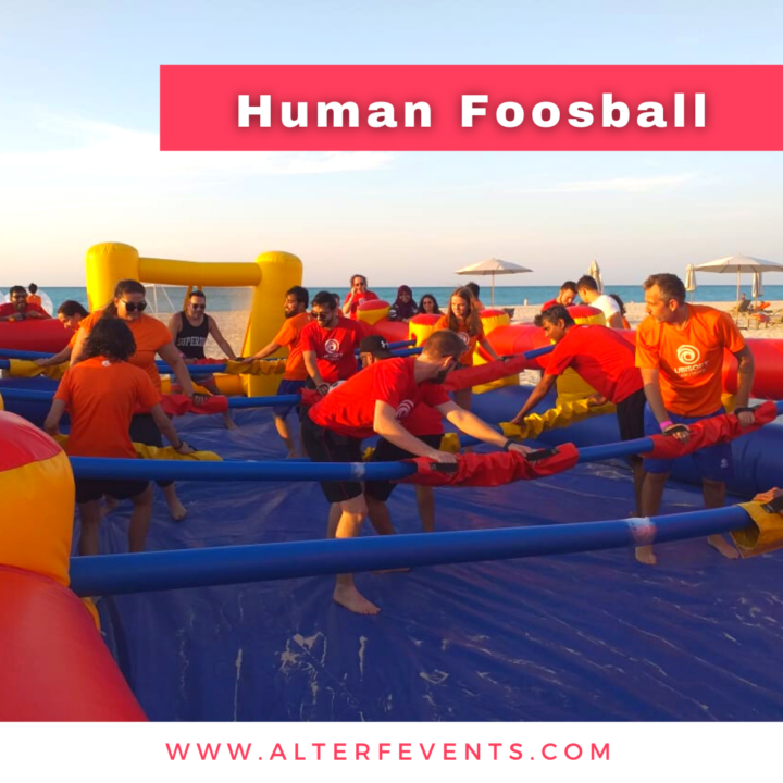 Human Foosball Rental Dubai - Inflatable Giant Life Size Foosball Court