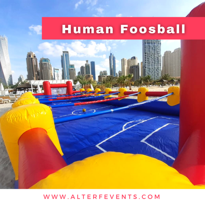 Human Foosball Rental Dubai - Inflatable Giant Life Size Foosball Court