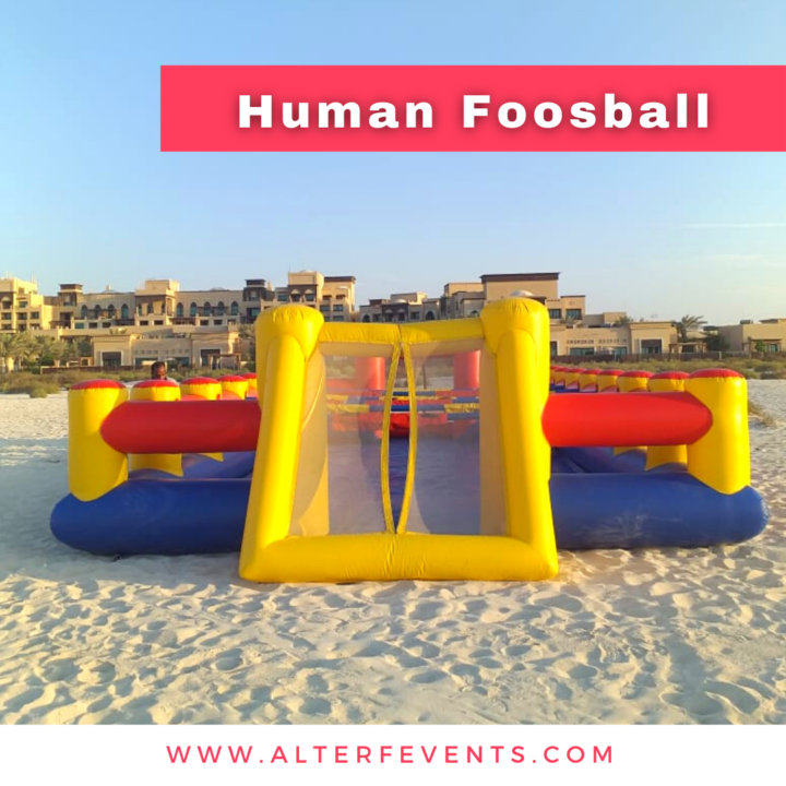 Human Foosball Rental Dubai - Inflatable Giant Life Size Foosball Court