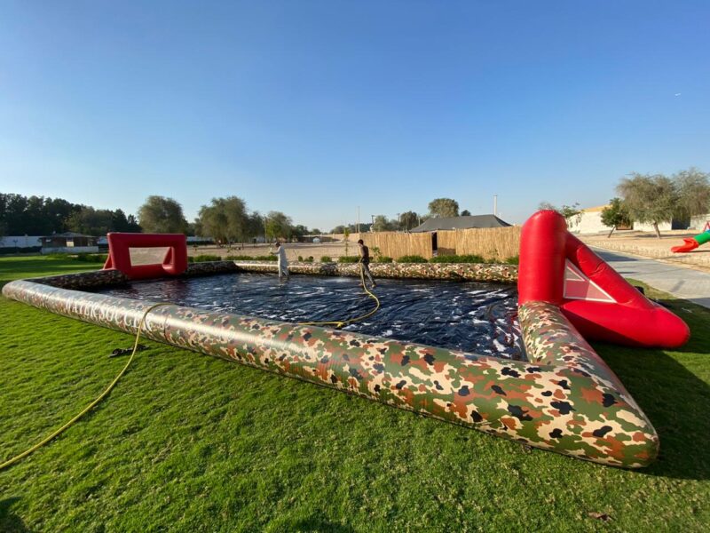 Soapy Football Rental Dubai | Inflatable Soap Soccer Pitch