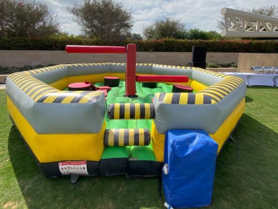 Double Inflatable Wipeout Eliminator Meltdown Extreme Game Dubai, UAE